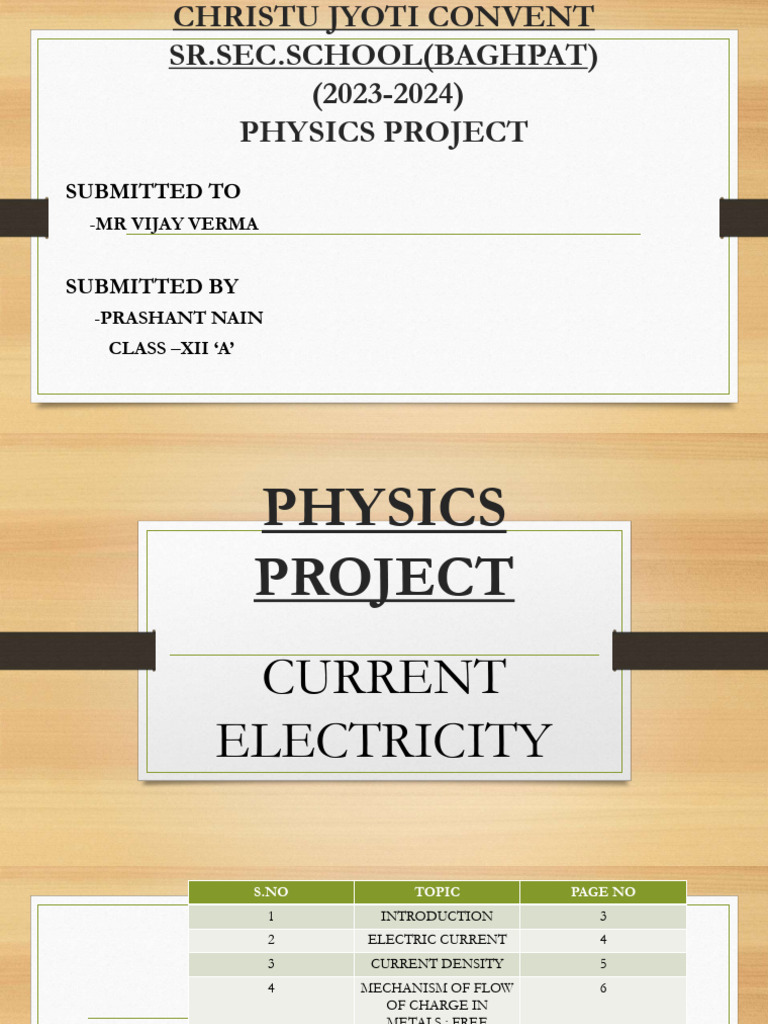 Class 12 Physics Project PDF | Download Free PDF | Electrical ...