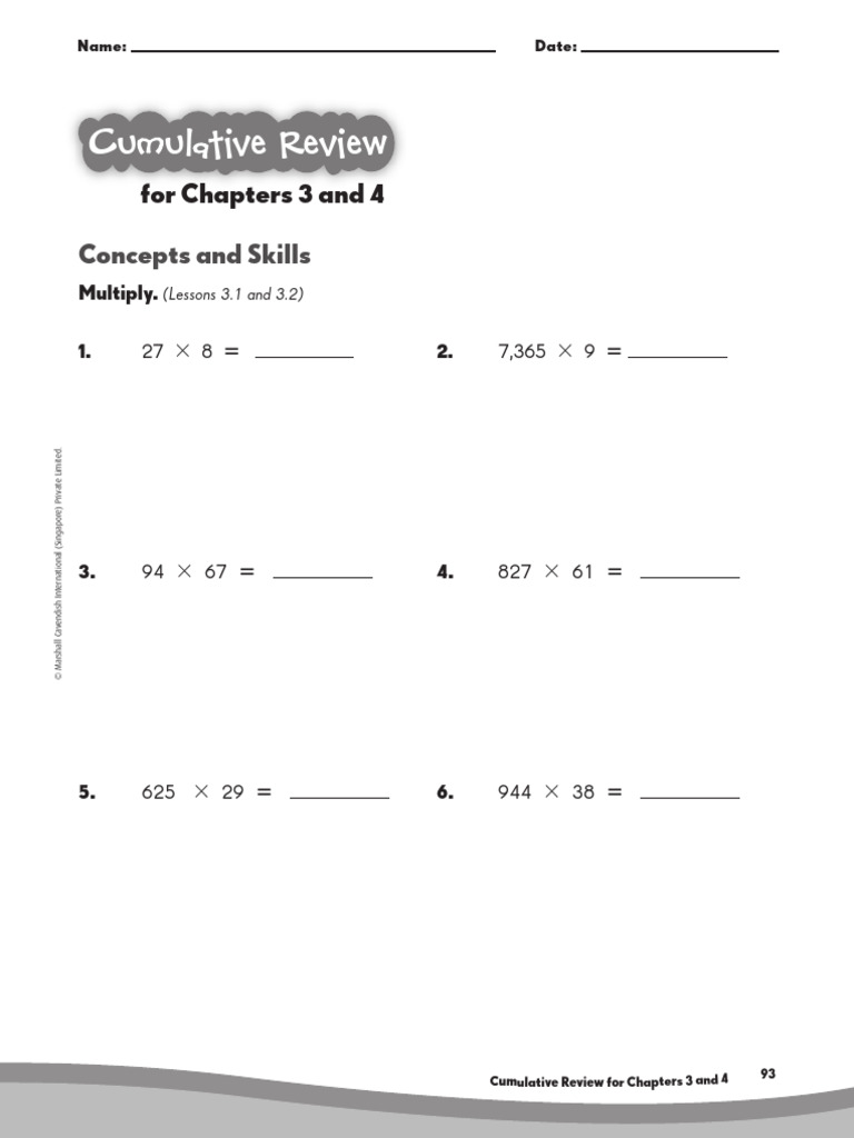Cumulative Review: Chapters 3 & 4 | PDF | Food And Drink | Foods