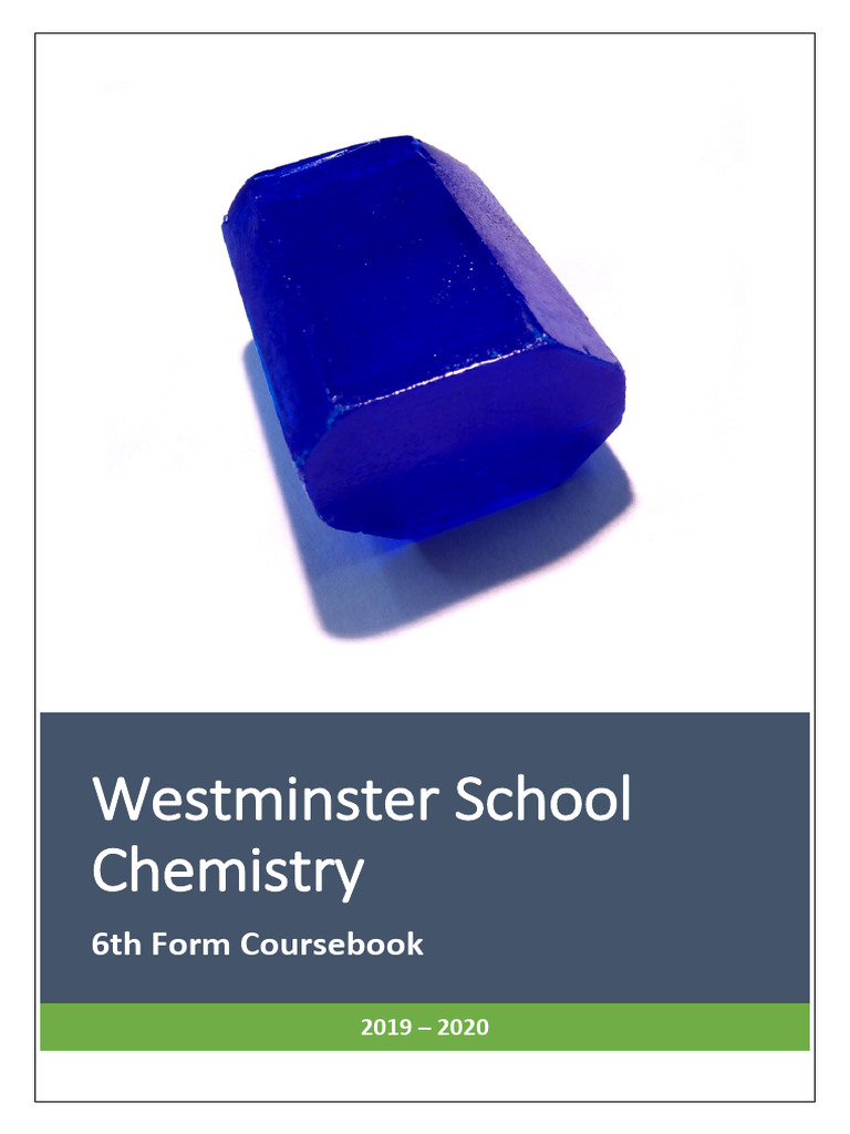 Westminster 6th Form Textbook 2019-20 | PDF | Mole (Unit) | Chemical Bond