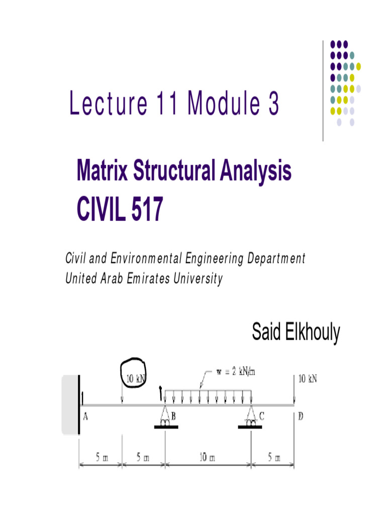 Lecture013-Module 3 - Matrix Stiffness Method - Fall 2021 PART 3 | PDF ...
