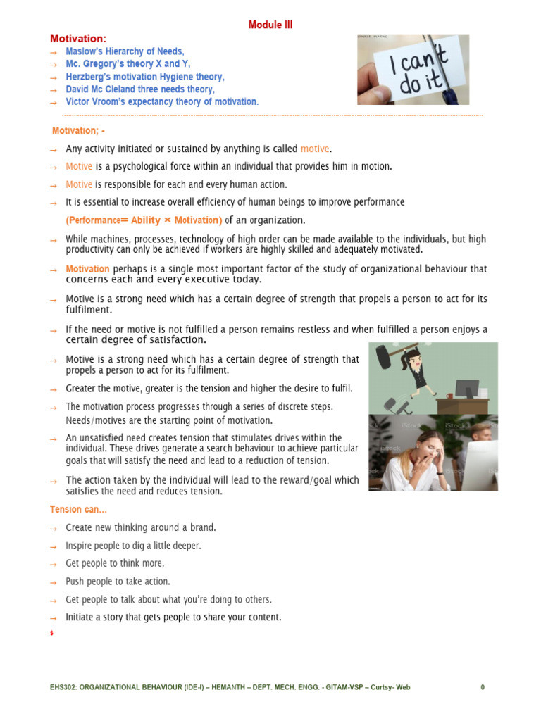 Ob Module 3 - SHK | Download Free PDF | Motivational | Motivation