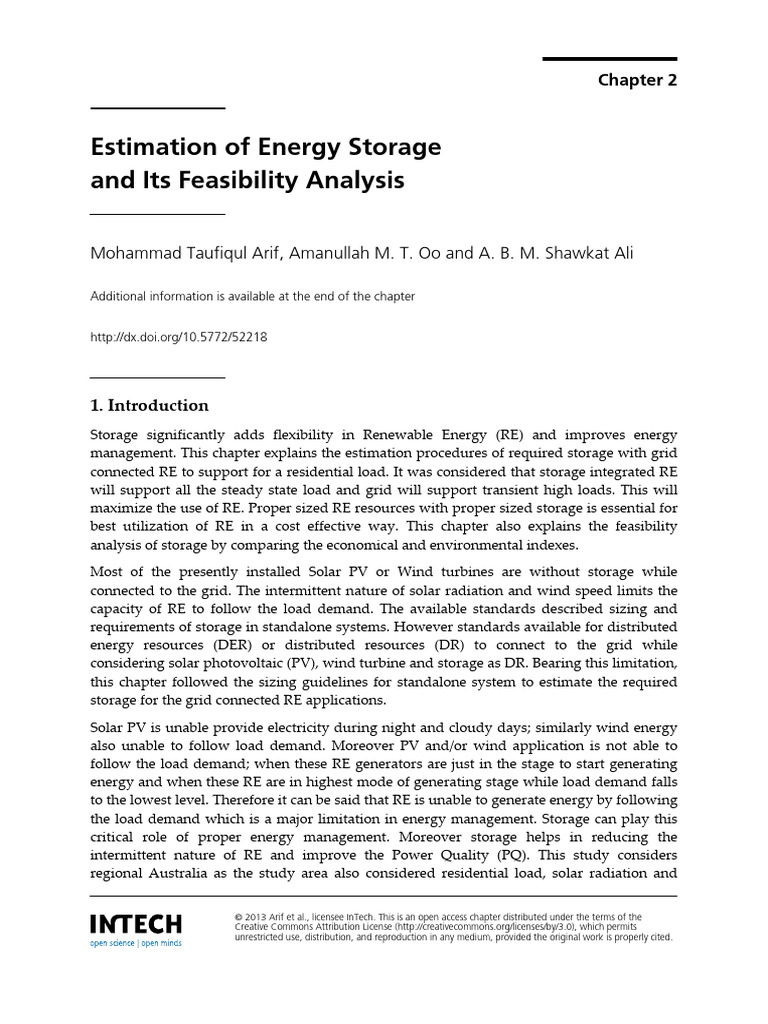 InTech-Estimation of Energy Storage and Its Feasibility Analysis | PDF ...