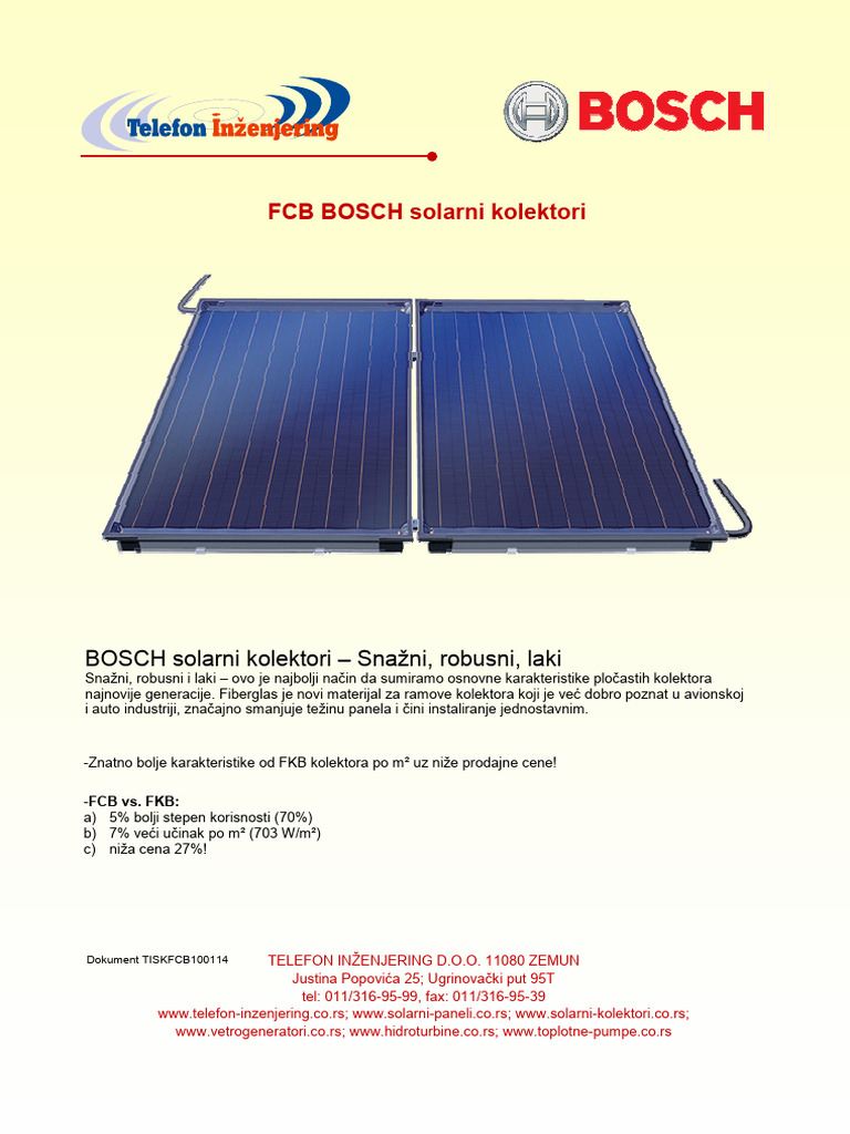 Solarni Kolektor BOSCH | PDF