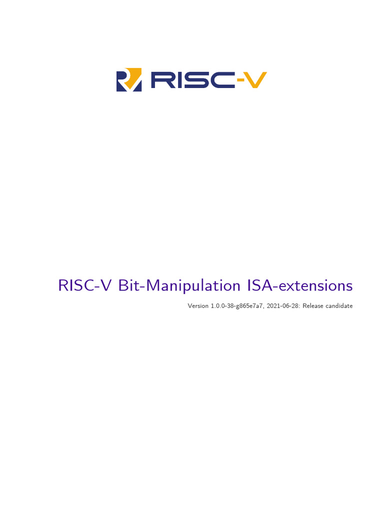 RISC-V Bit-Manipulation Extensions Guide | PDF | Computer Architecture | Theoretical Computer ...