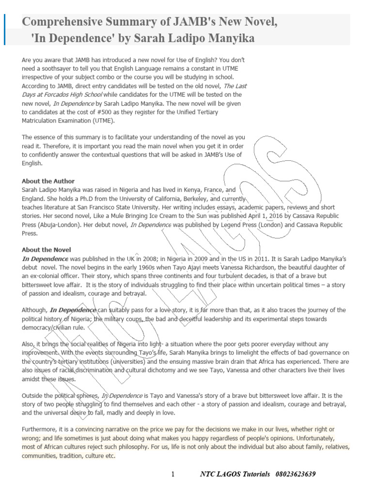 Comprehensive Summary of JAMB | PDF | Social Science | Mystery ...