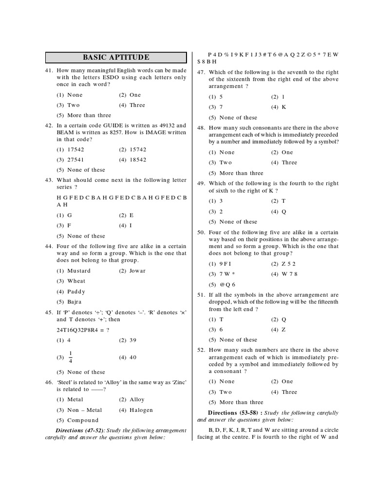 Basic Aptitude Questions and Answers | PDF | Economies