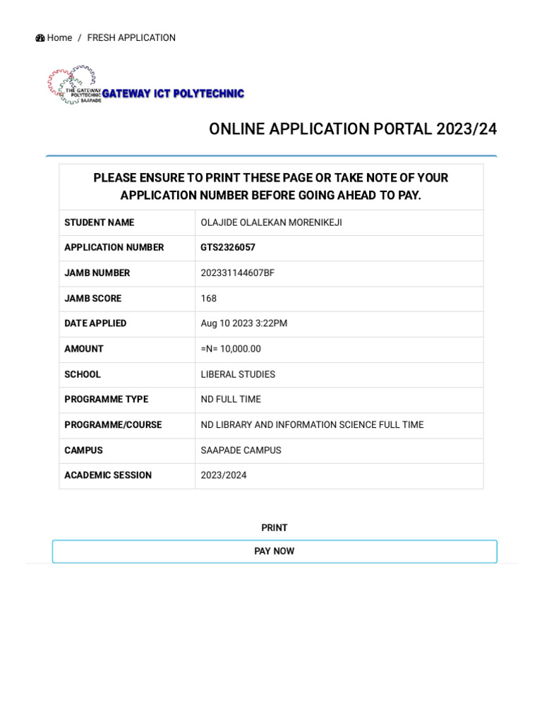 The Gateway Ict Polytechnic, Saapade | PDF