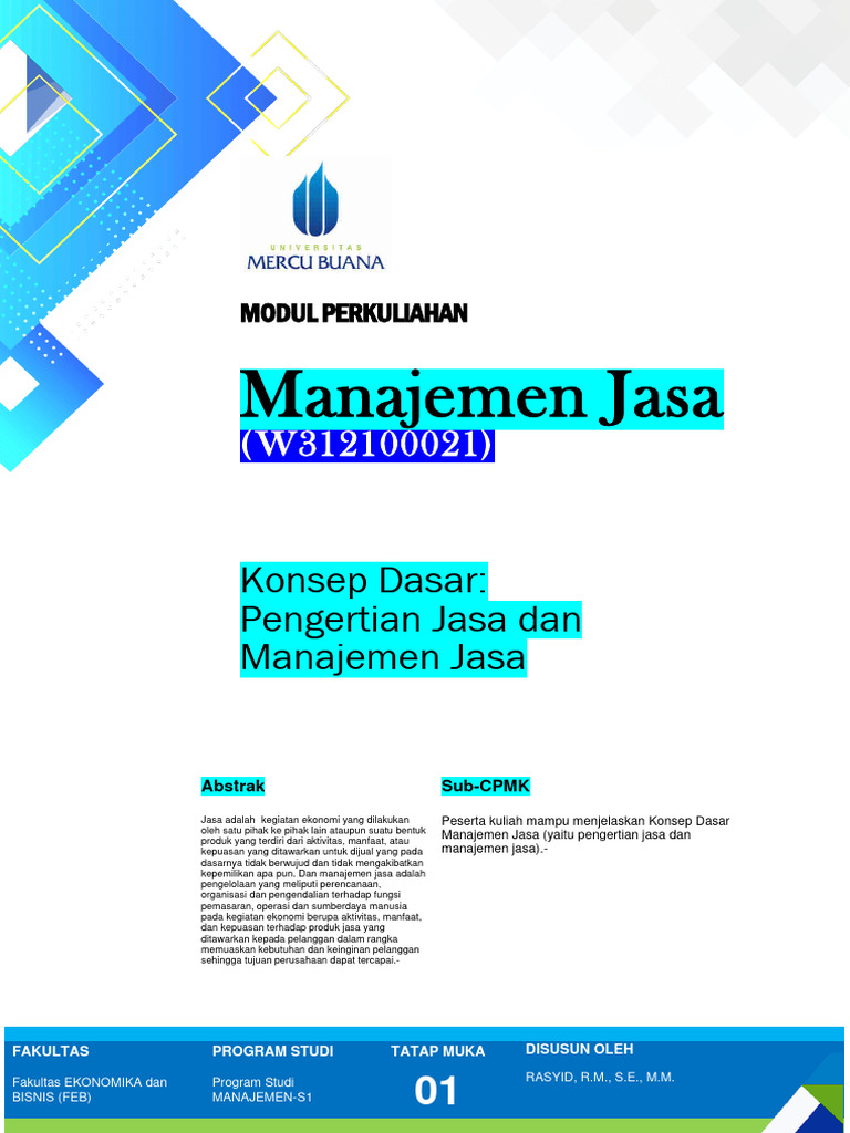Modul Ke-1 - MNJ Jasa | PDF
