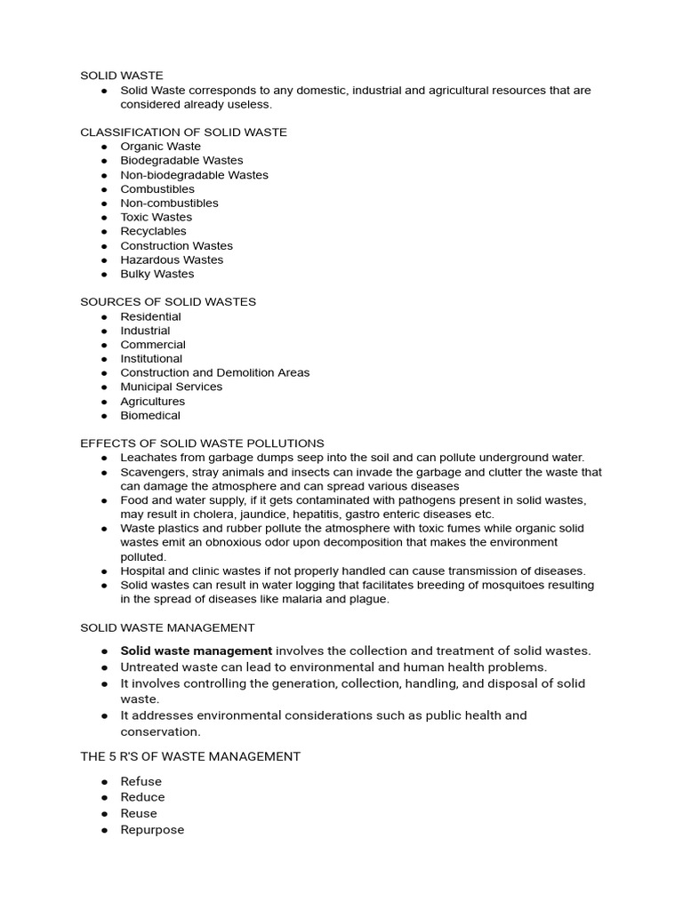Solid Waste | PDF | Waste | Waste Management