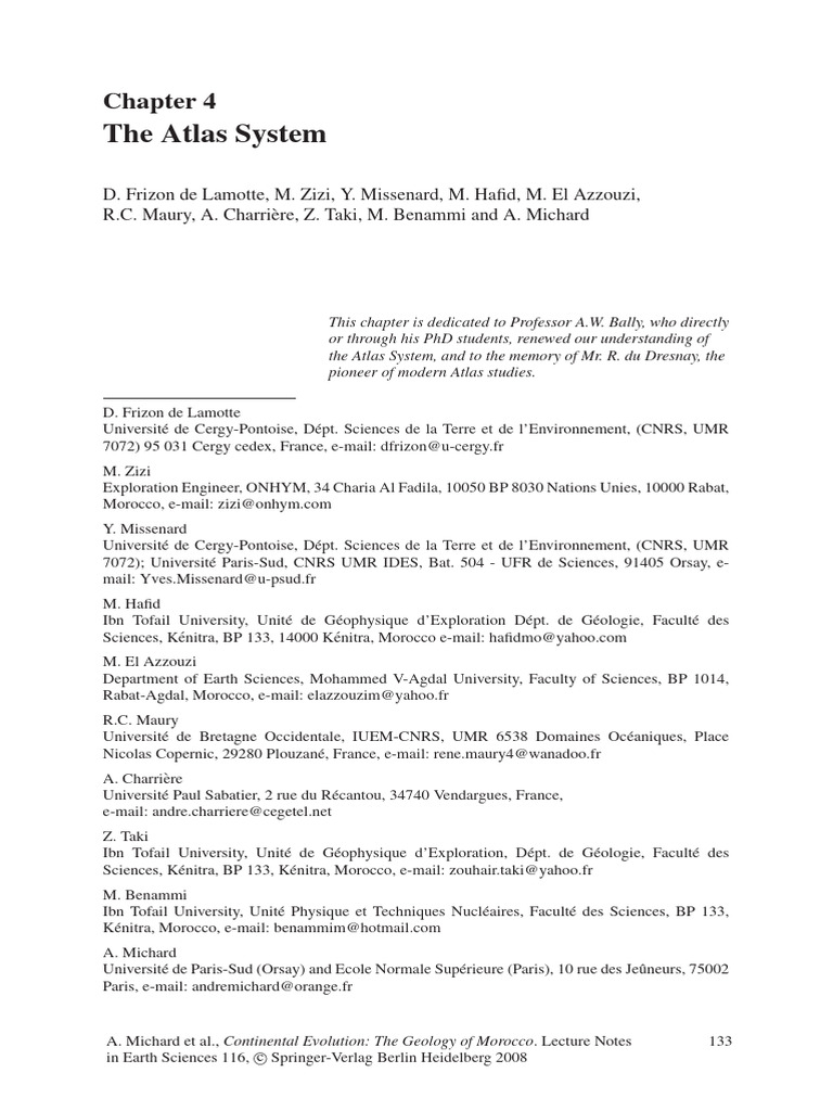 Chap 4 - The Atlas System (Frizon de Lamotte-2008) | PDF | Rift | Sedimentary Basin