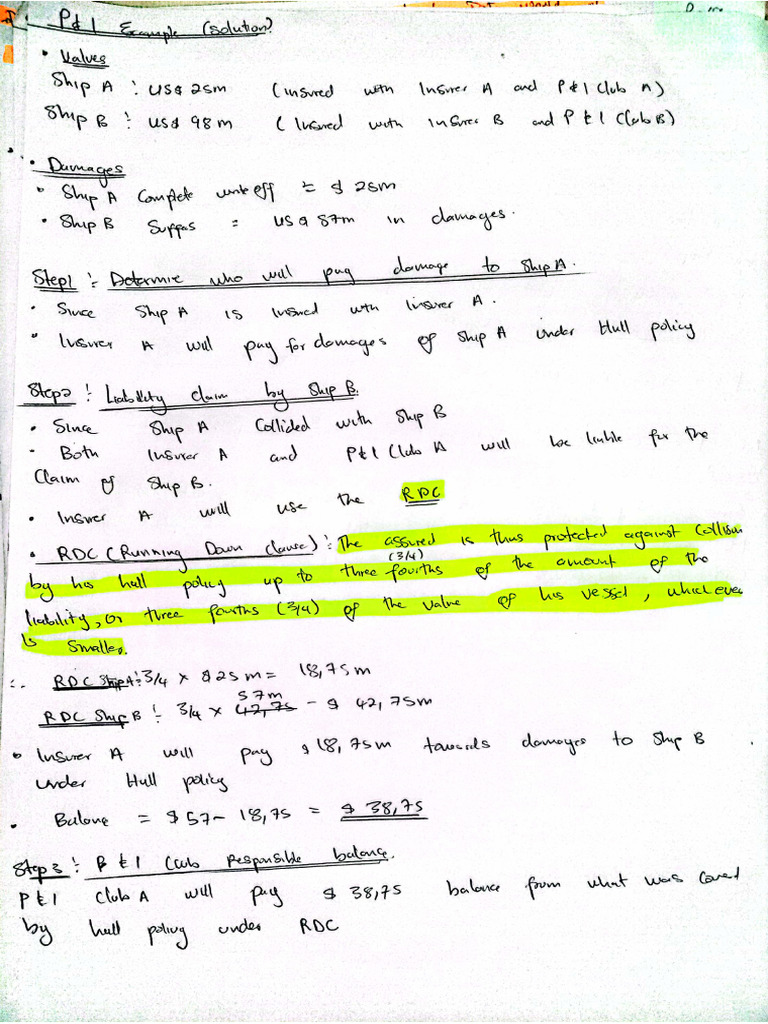 P&I Club Example (Solution) | PDF