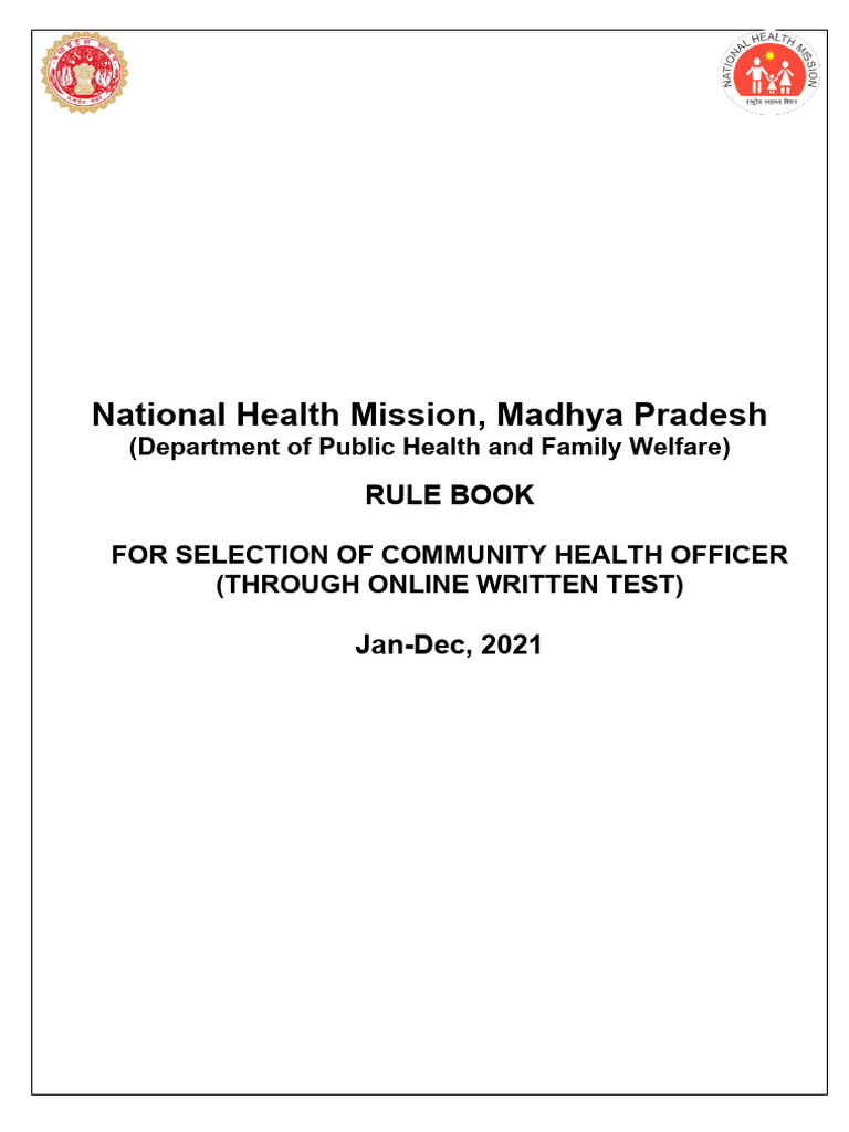 NHM MP CHO Selection Guidelines 2021 | PDF