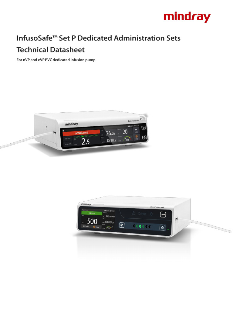 InfusoSafe™ Set P Datasheet_Mindray_ENG_20210707 | PDF