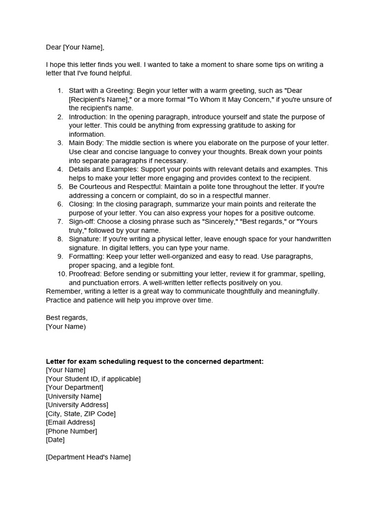 Letter Writing | PDF | Paragraph | Human Communication