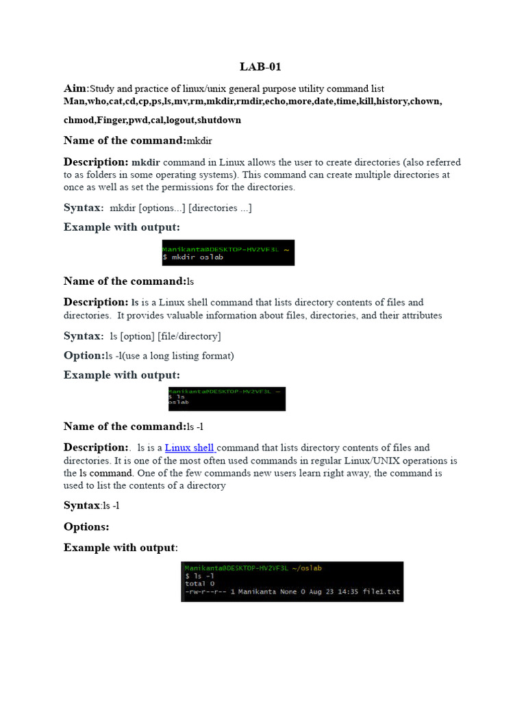 OSLAB1 | PDF | Computer File | Directory (Computing)