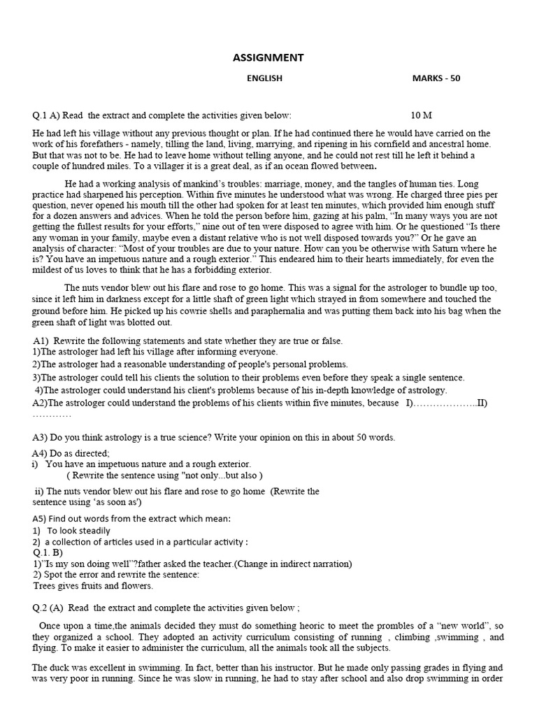 Assignment Xii | PDF | Novels