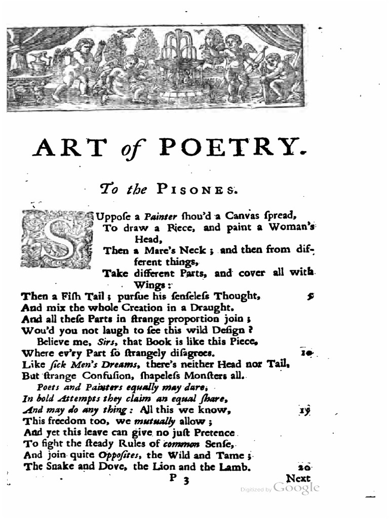 Art of Poetry Horace | PDF