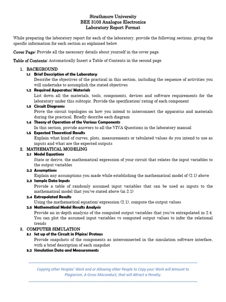 Format For Writing Lab Reports | PDF | Mathematical Model | Prototype