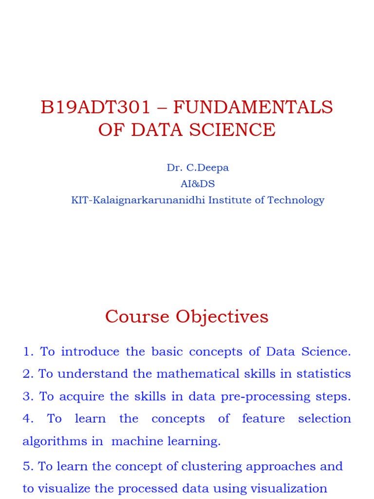 Fundamentals of Data Science | PDF | Big Data | Data Science