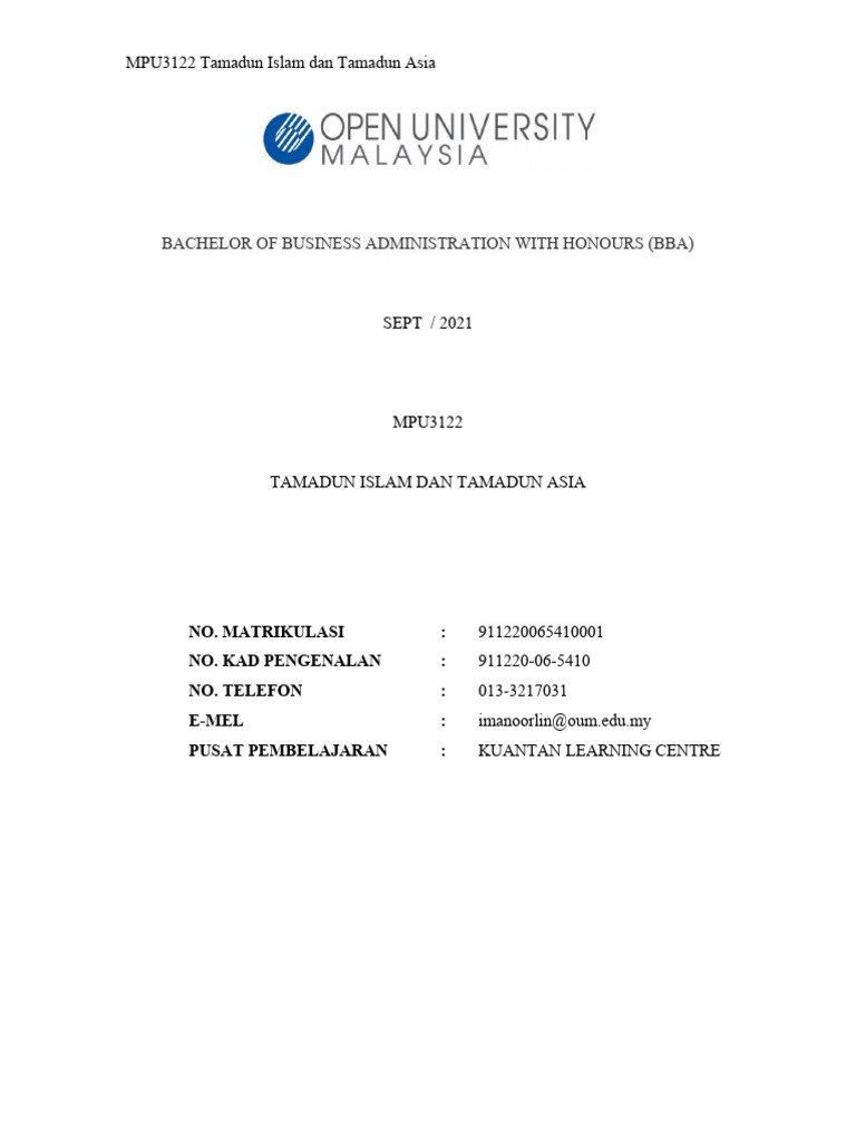 Assignment Mpu3122 | PDF | Agama & Spiritualitas