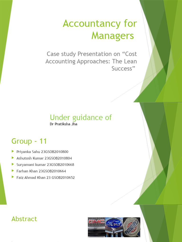 Accounts IA1 | PDF | Lean Manufacturing | Cost Accounting