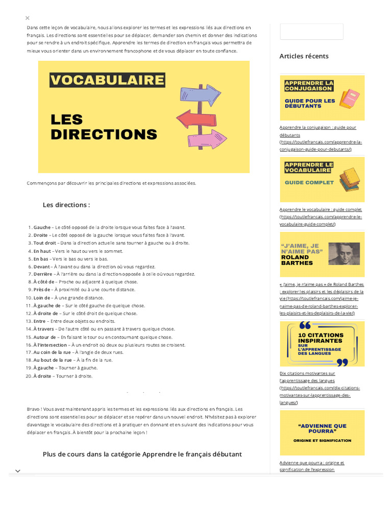 Directions en français : Guide pratique | PDF | Échecs | Théorie (échecs)