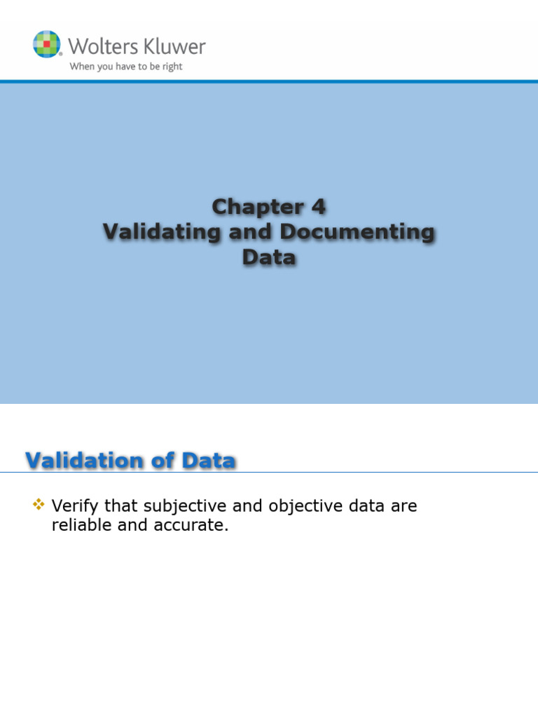 Validating and Documentation of Data | PDF | All Rights Reserved ...