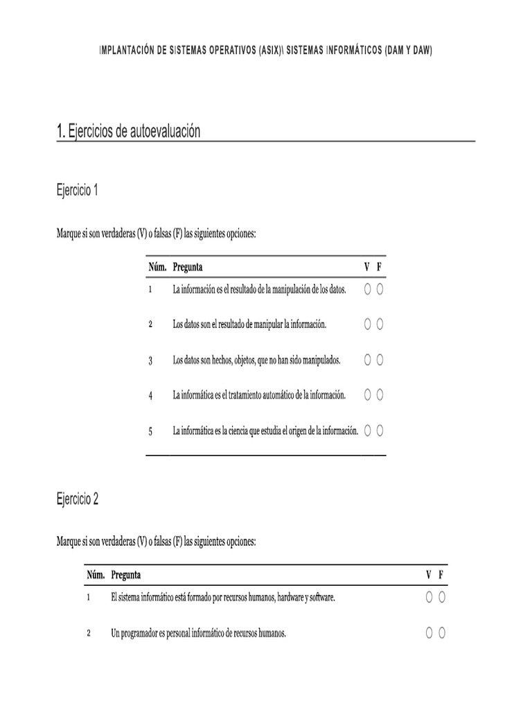 Autoevaluacion Tema 1 | PDF
