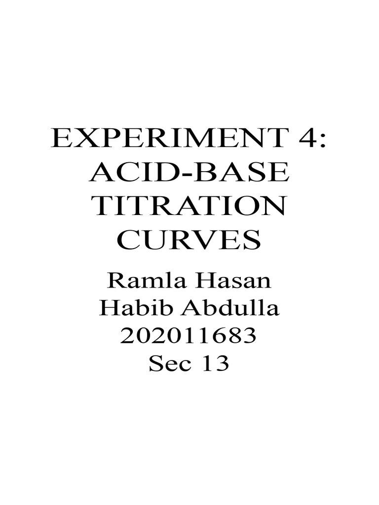 Chemy102 - Exp4 Lab Report | PDF | Acid | Chemistry