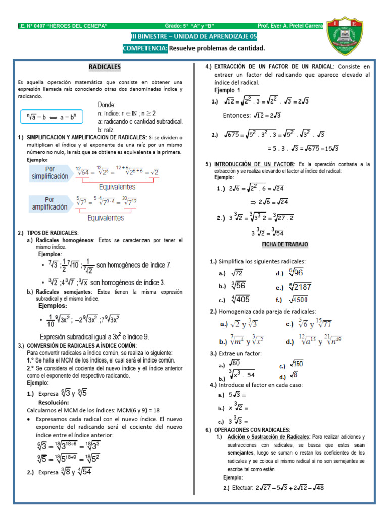 Radical Es | PDF | Matemáticas | Objetos matemáticos