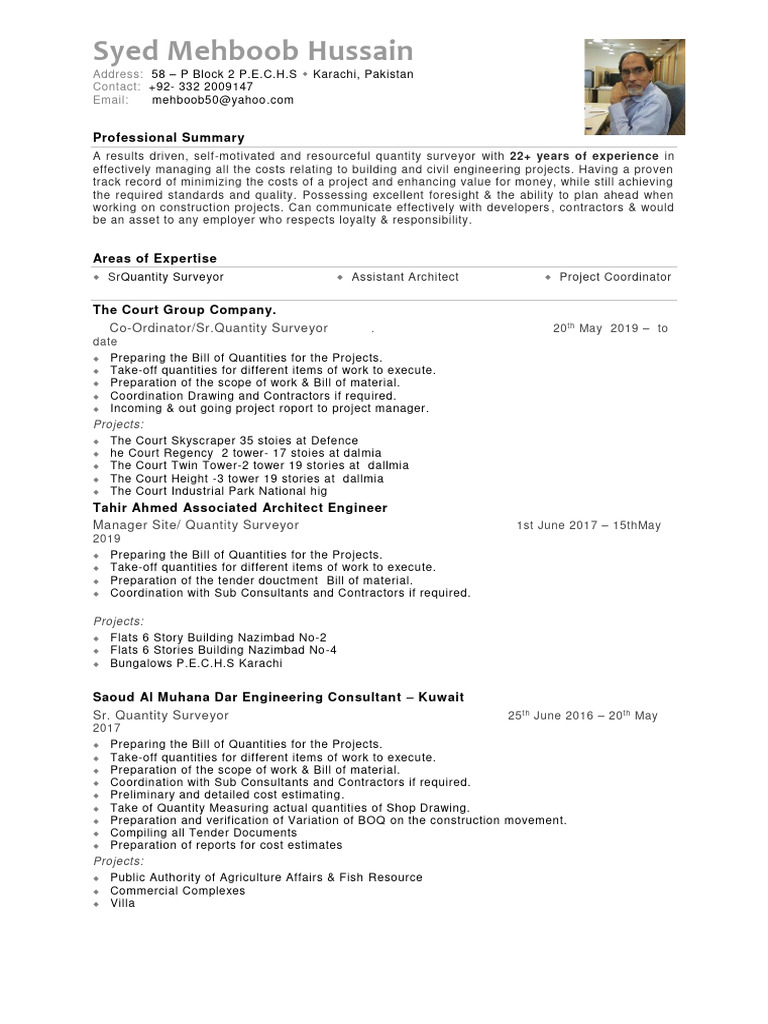 Syed Mehboob Hussain - Resume - Copy-2 | PDF | Engineering