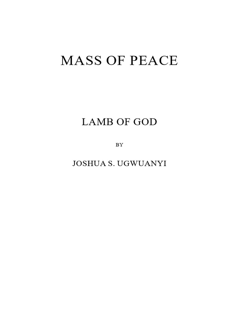 Mass of Peace Lamb of God | PDF | Lamb Of God | Mass (Liturgy)