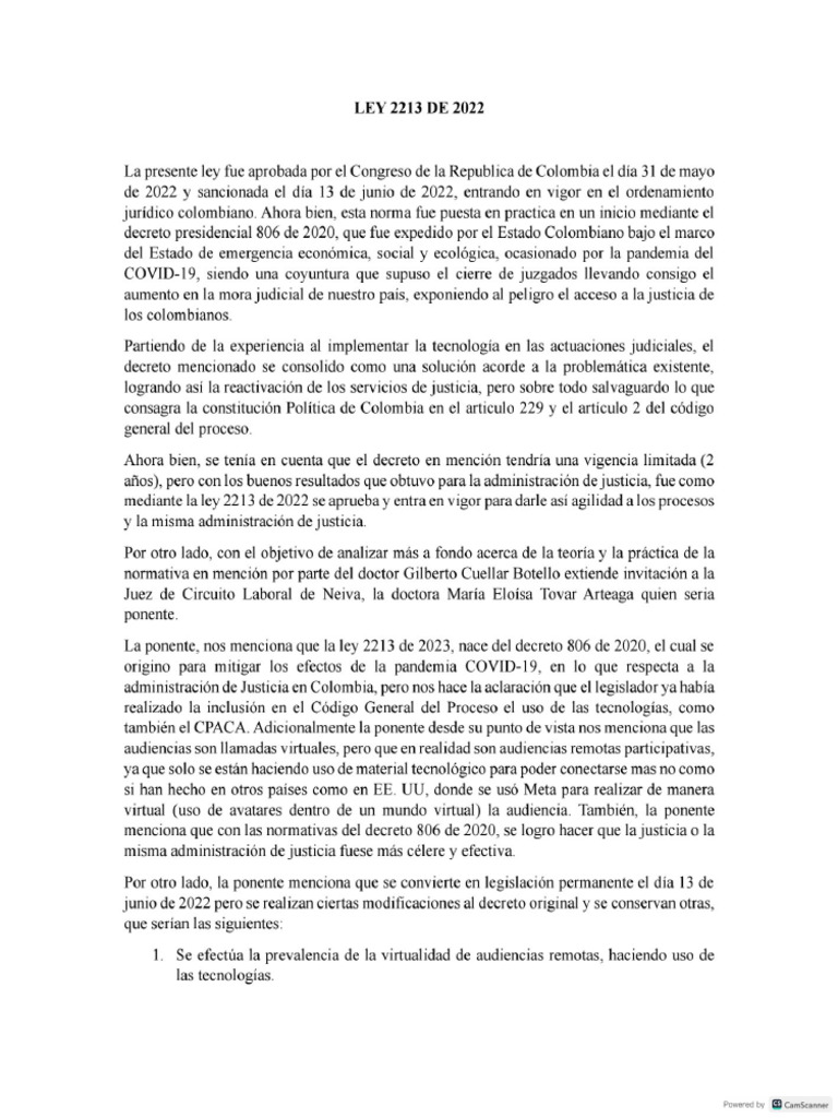 Ley 2213 de 2022 | PDF