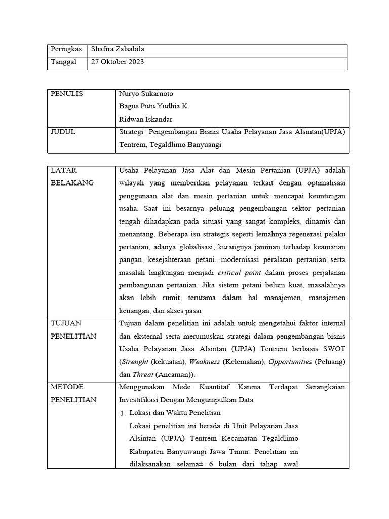 SAFIRA | PDF | Bisnis