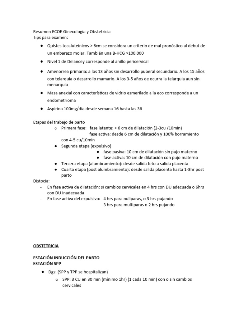Resumen ECOE | PDF | Neoplasias | Ovario