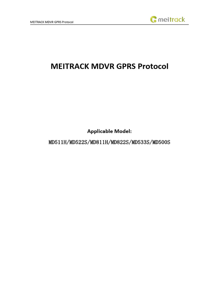 Meitrack MDVR Gprs Protocol | PDF | Ascii | General Packet Radio Service
