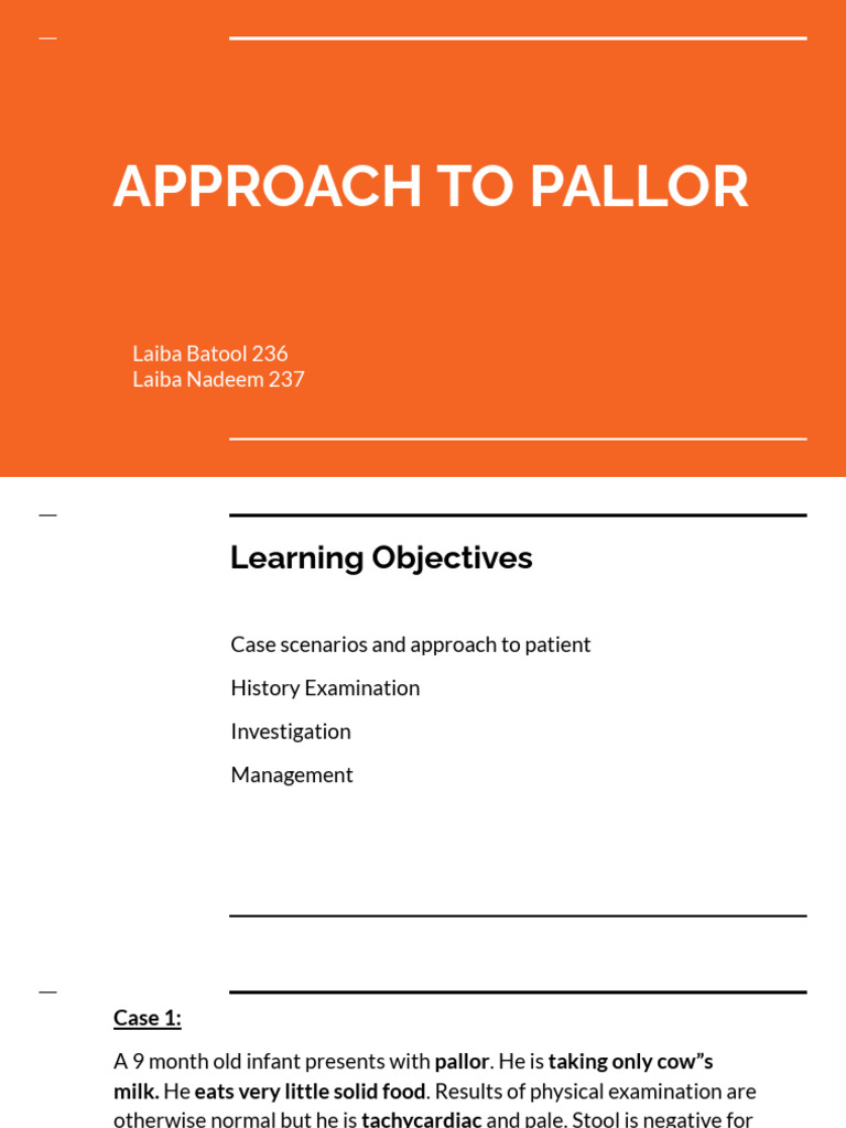Approach To Pallor | PDF | Anemia | Medicine
