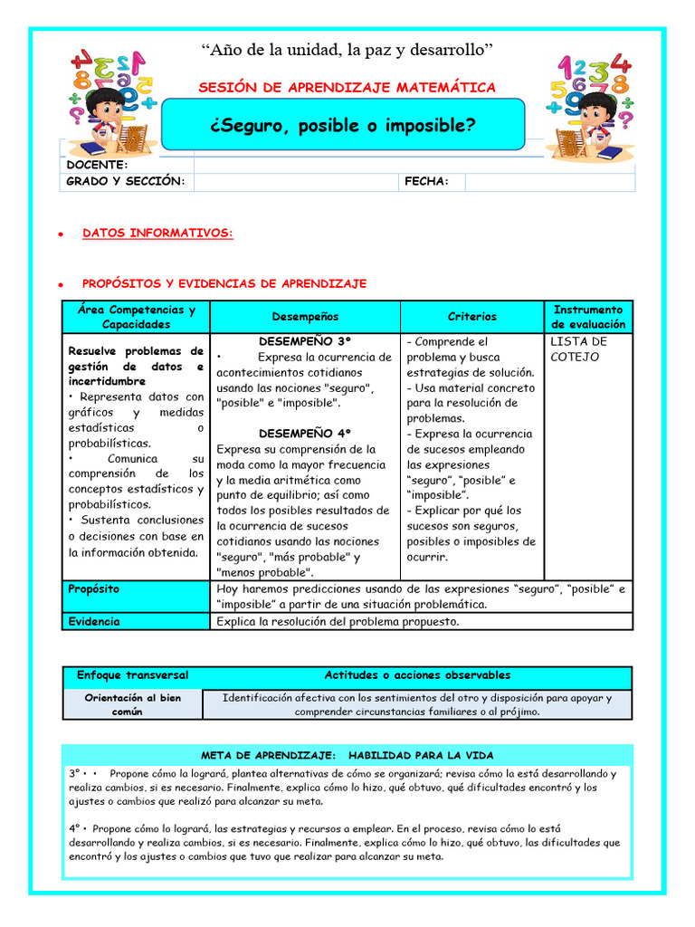 IV SES MATE JUEV 18 Seguro, Posible o Imposible | PDF | Evaluación ... IV SES MATE JUEV 18 Seguro, Posible o Imposible | PDF | Evaluación ...