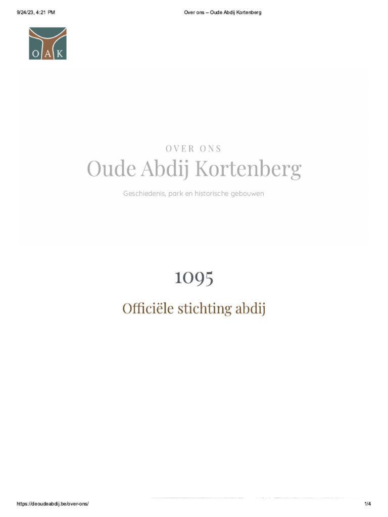 24-09-2023 - Oude Abdij Kortenberg (Website OAK-team Olv Veerle Magnus ...