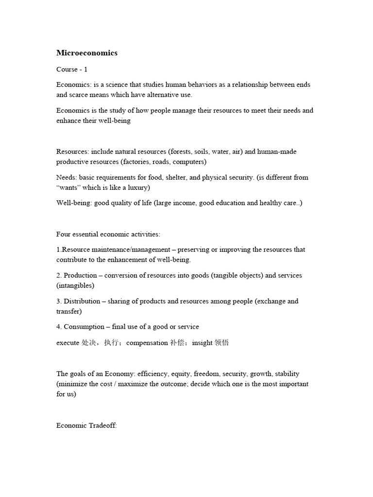 Microeconomics Note | PDF | Demand | Supply (Economics)