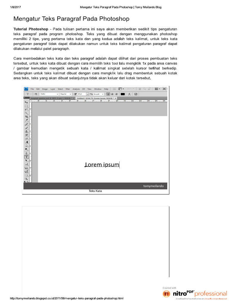 PS Tutorial - Mengatur Teks Paragraph | PDF