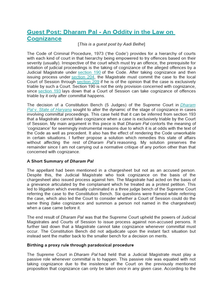 CRPC PoG | PDF | Magistrate | Supreme Court Of India