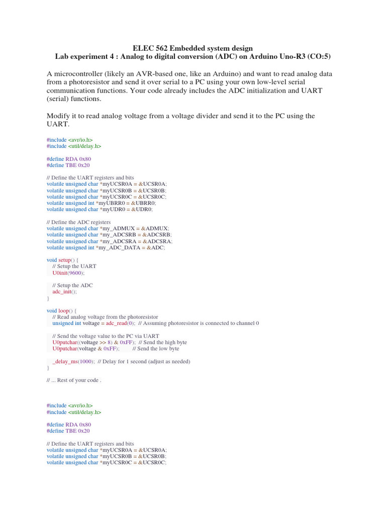 Elec 562 | PDF | Analog To Digital Converter | Integer (Computer Science)