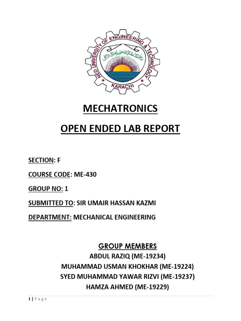 Mechatronics Project | PDF | Arduino | Electrical Connector