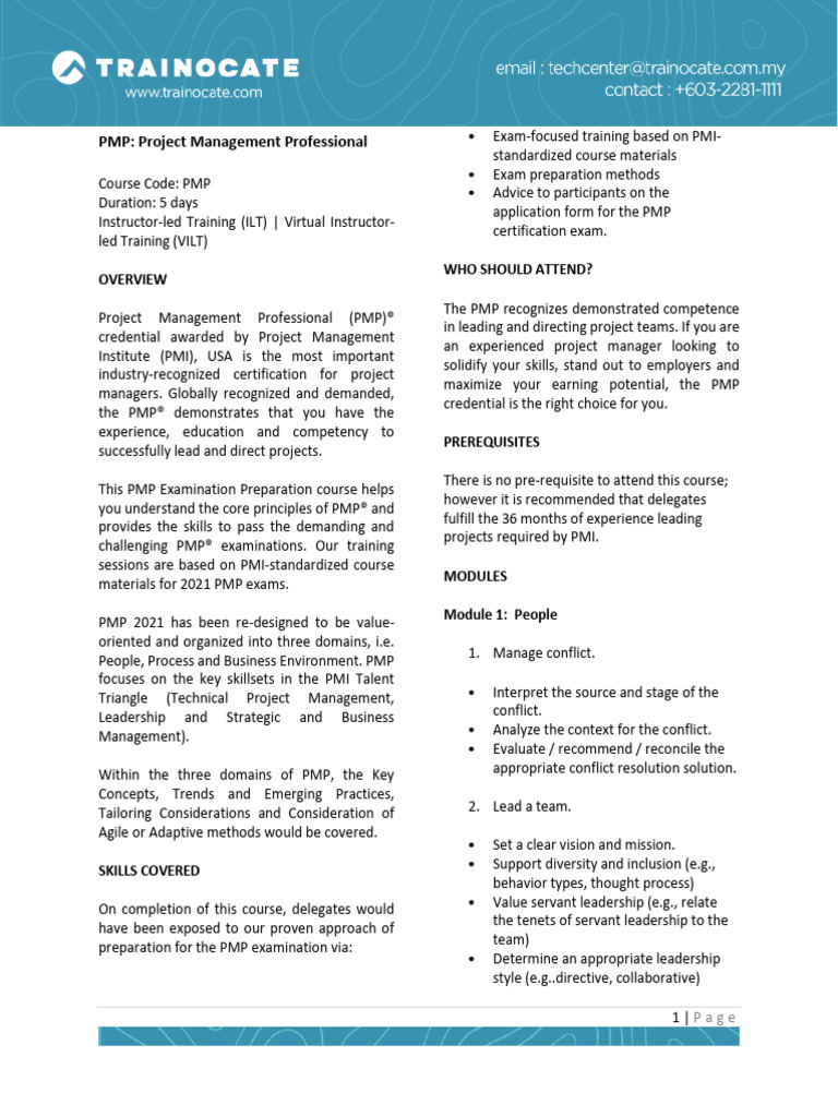 PMP Project Management Professional | PDF | Project Management Professional | Leadership