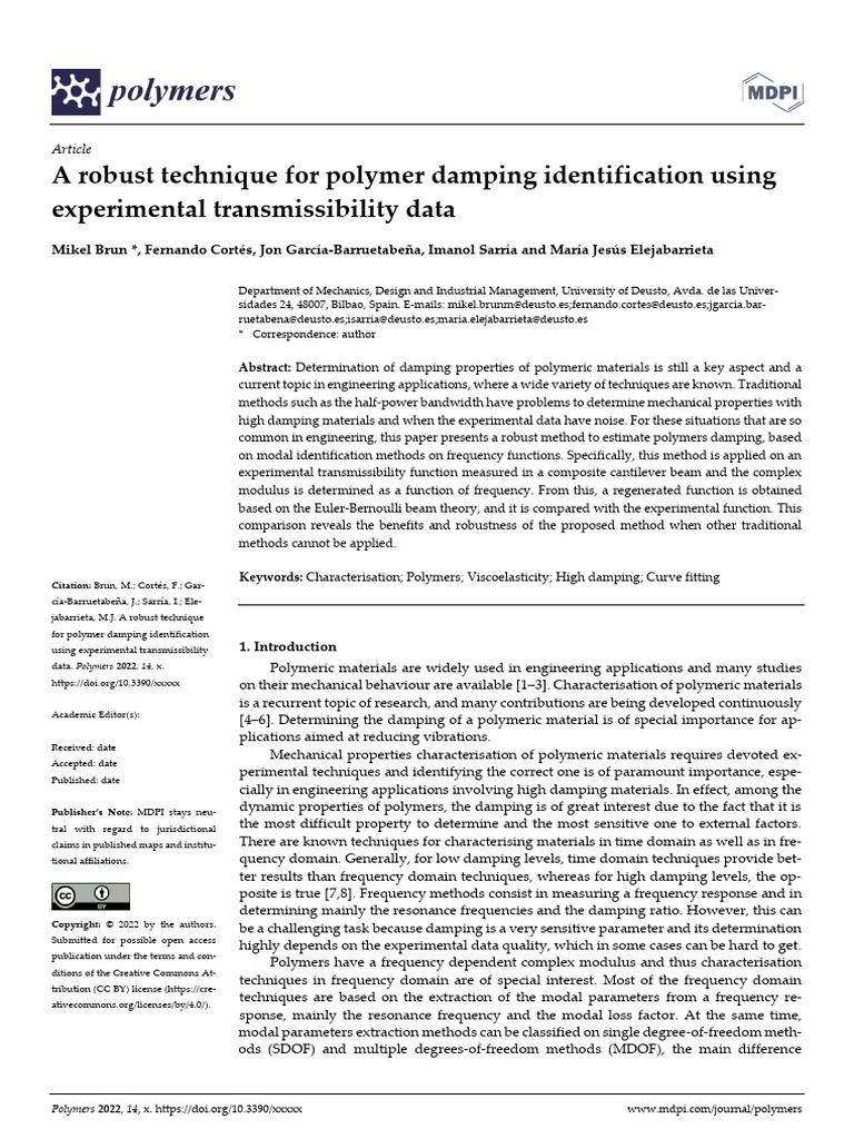 A Robust Technique For Polymer Damping Identification Using ...