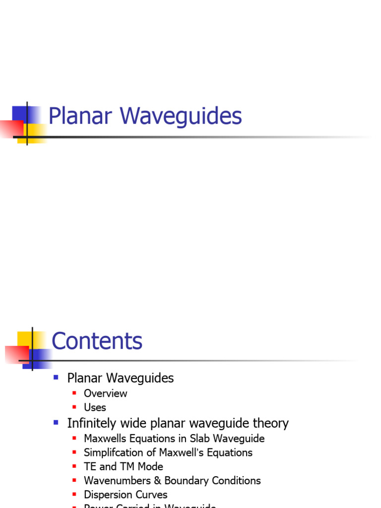 Planar Waveguide Presentation | PDF | Waveguide | Optical Fiber
