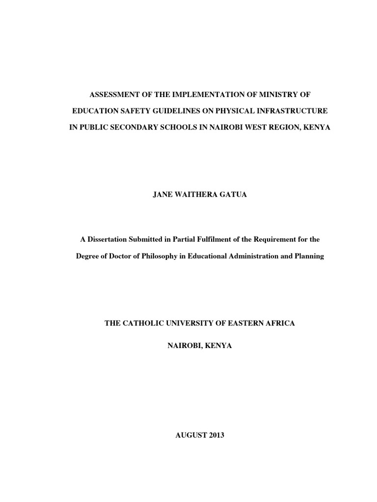 Jane Waithera Gatua | PDF | Statistical Significance | Schools