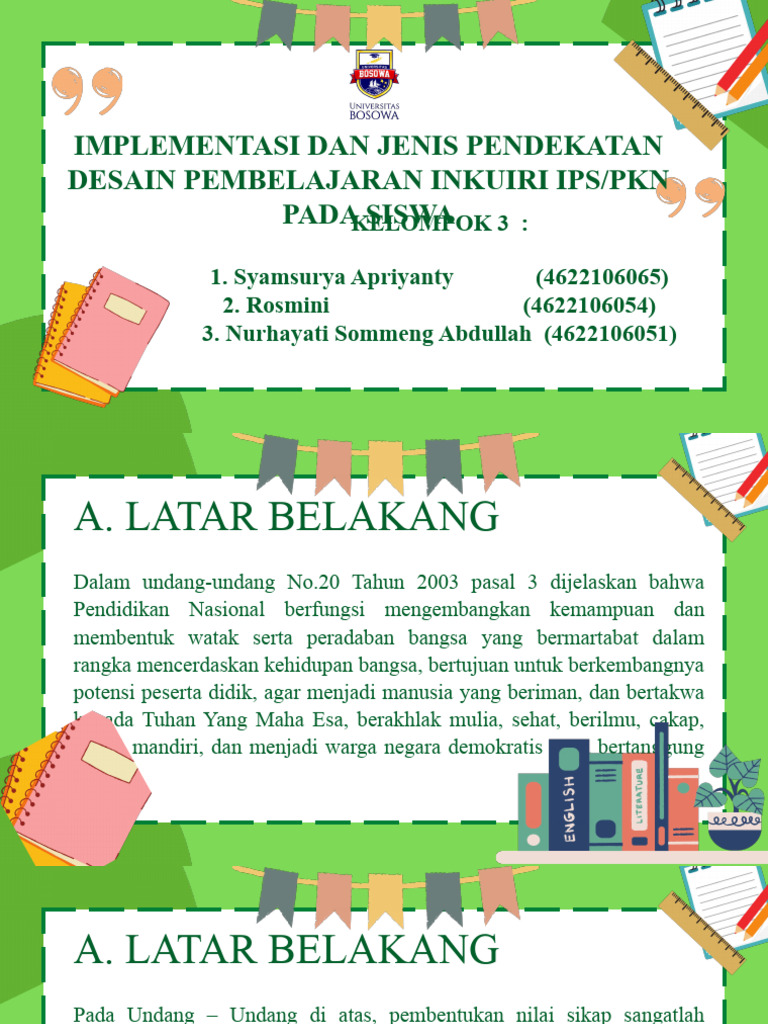 MK Implementasi Dan Jenis Pendekatan Desain Pembelajaran Inkuiri Ips ...