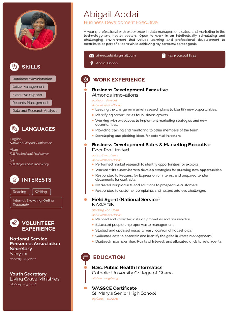 Abigail Addai's Resume | PDF | Marketing | Business